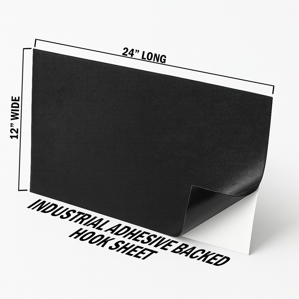 12" Inch Hook Industrial Adhesive Sheet – Hook Side Only (12" Wide ...