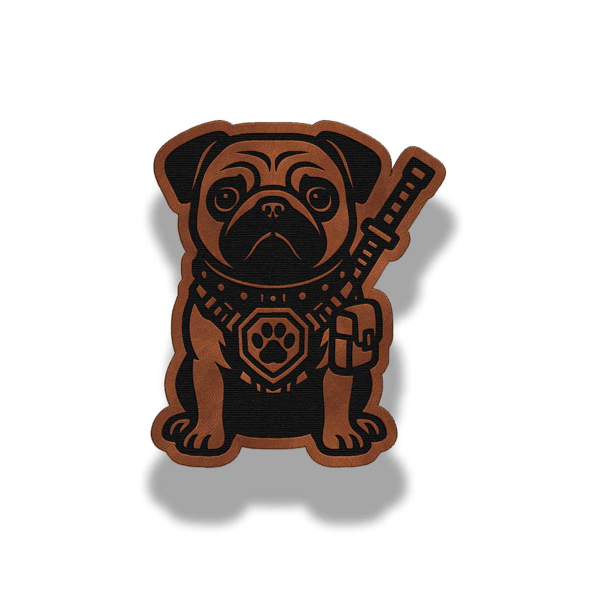 Tactical Pug Dog Patch – Leatherette Morale Patch – PatchBuilt