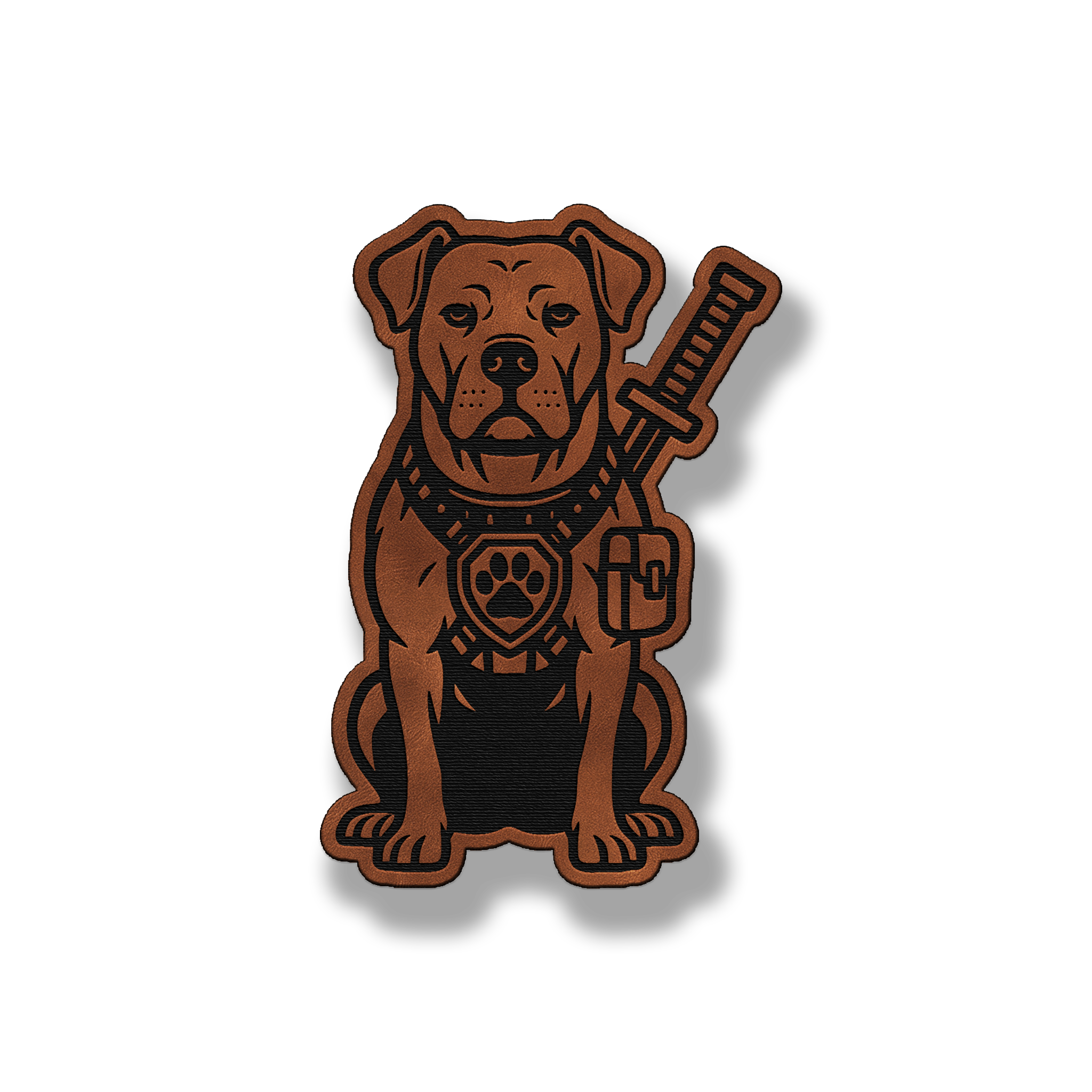 Tactical Pit Bull Dog Natural Ears – Leatherette Morale Patch – PatchBuilt