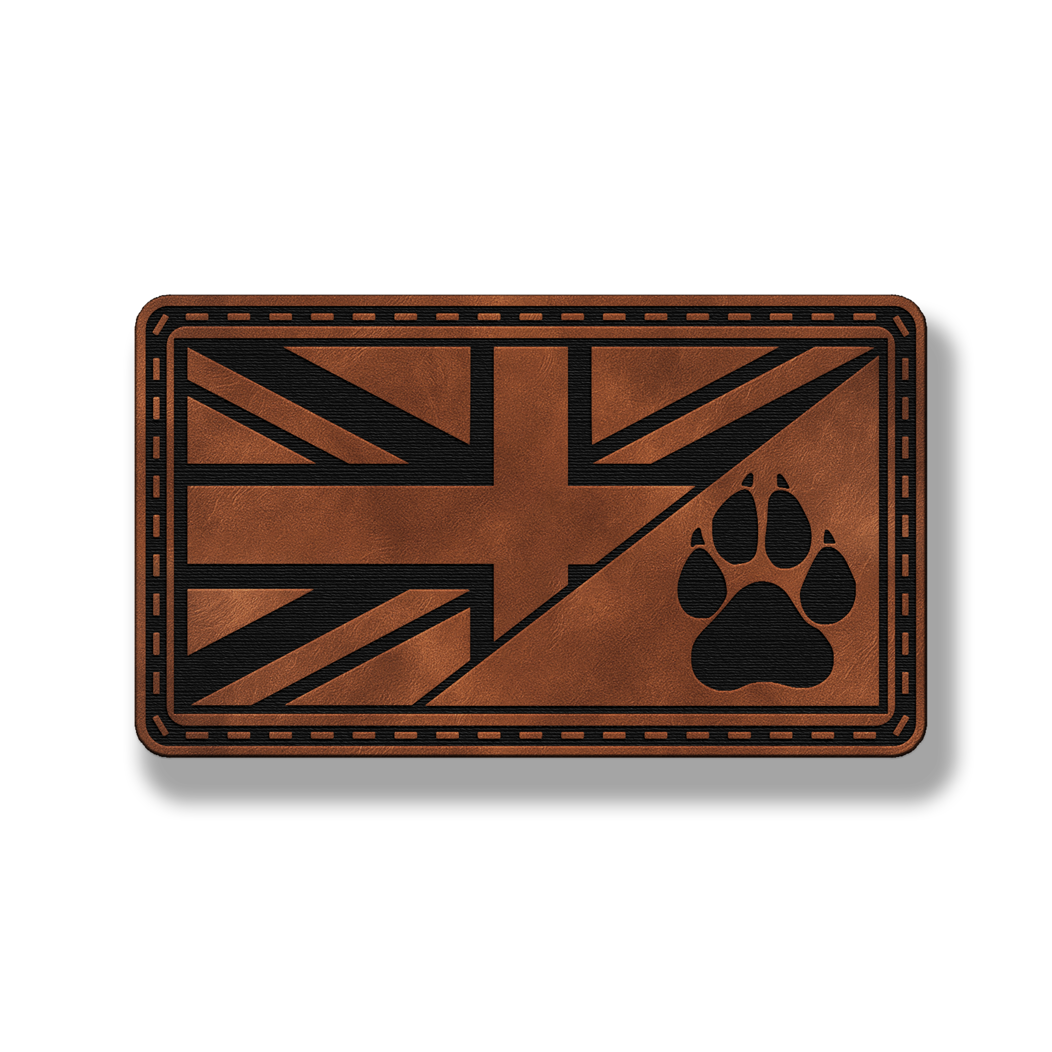 Union Jack Paw Flag Patch – Leatherette Morale Patch – PatchBuilt