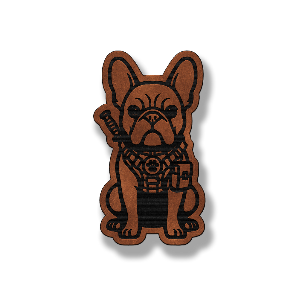 Tactical Frenchie Dog Patch – Leatherette Morale Patch – PatchBuilt
